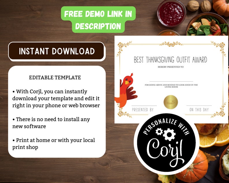 THANKSGIVING AWARDS GAG Awards Hilarious Thanksgiving Printables ...