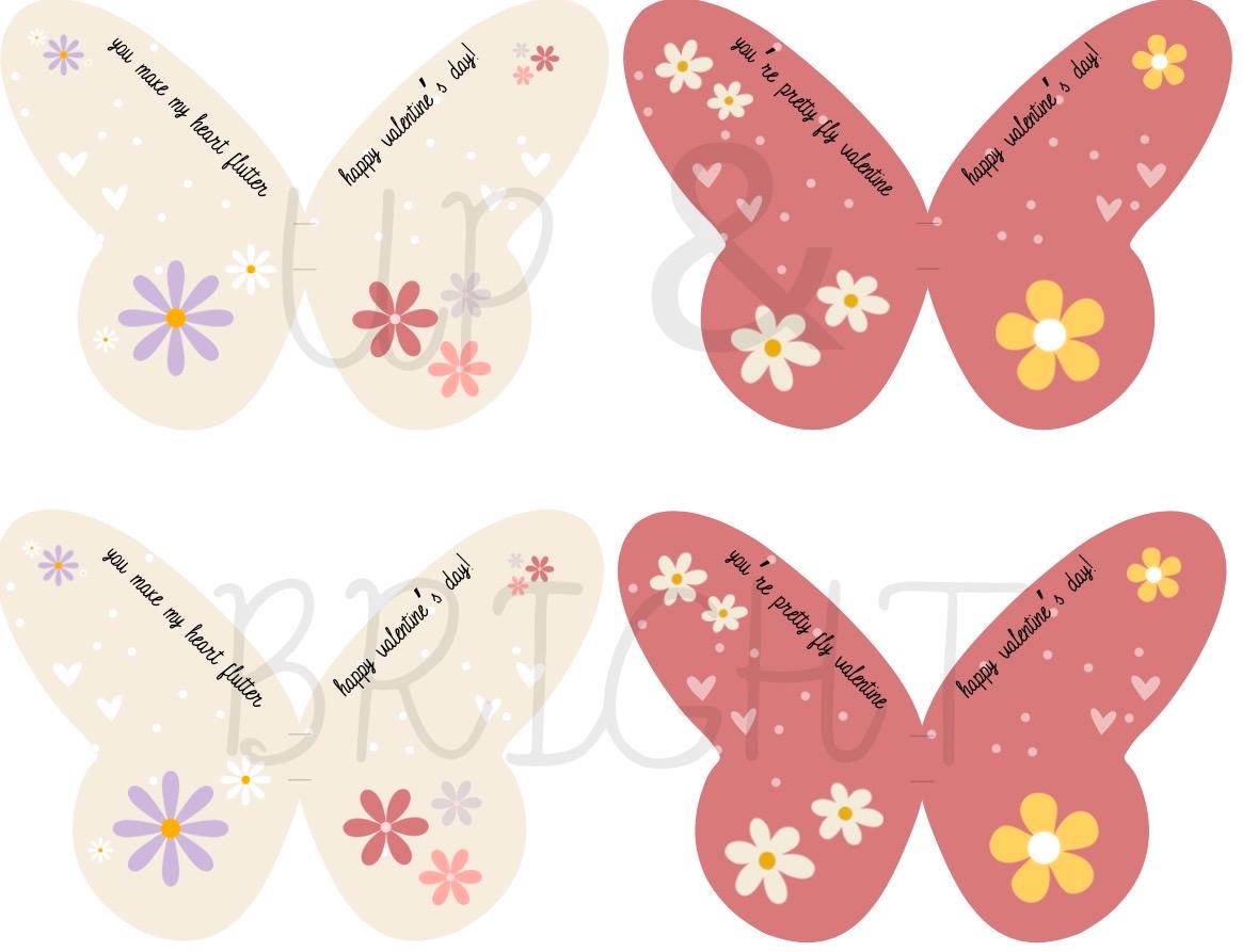 VALENTINES BUTTERFLY PRINTABLE | Digital Download | Classroom ...