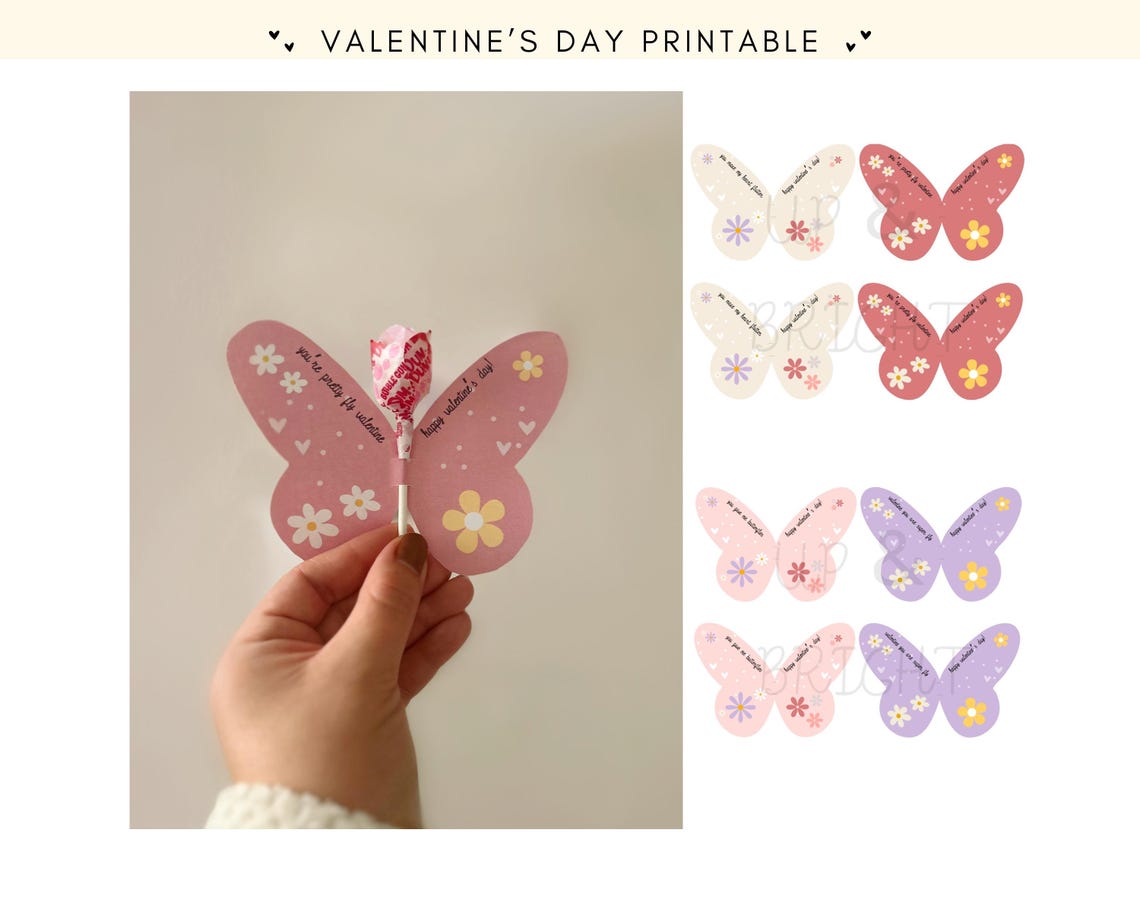 VALENTINES BUTTERFLY PRINTABLE | Digital Download | Classroom ...