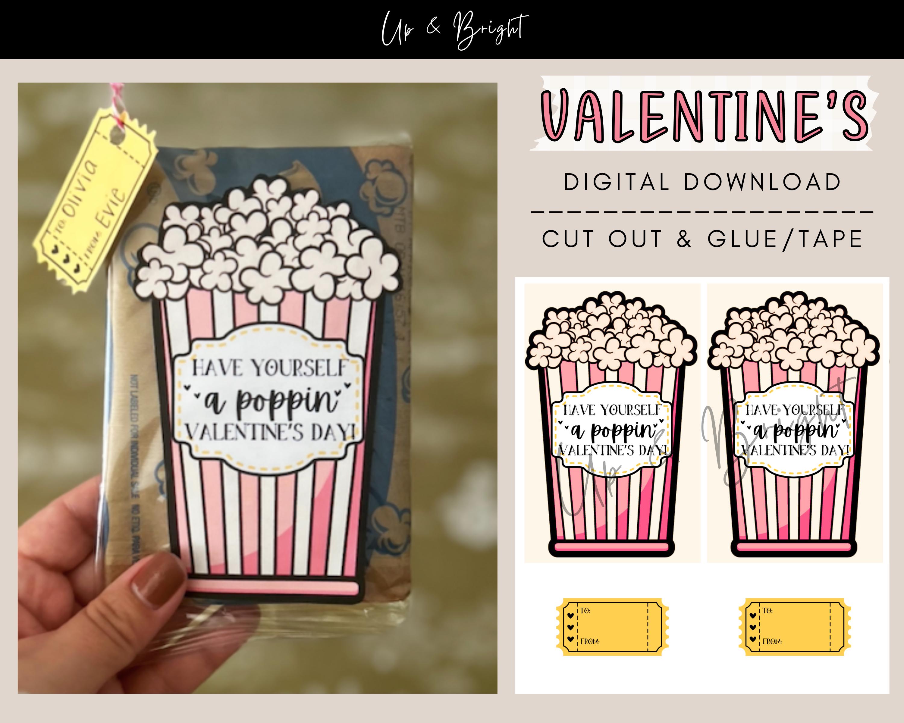 VALENTINES POPCORN PRINTABLE | Digital Download | Valentine Printable ...