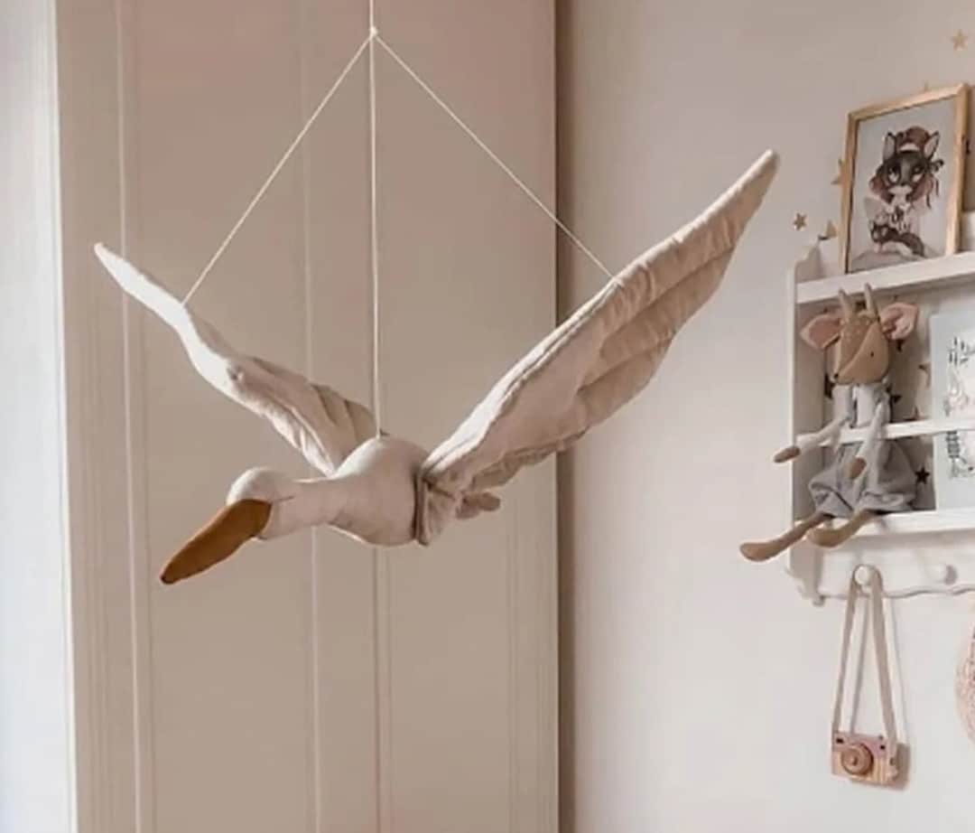 Hanging Swan Nursery Decoration and Pillow - Etsy Australia