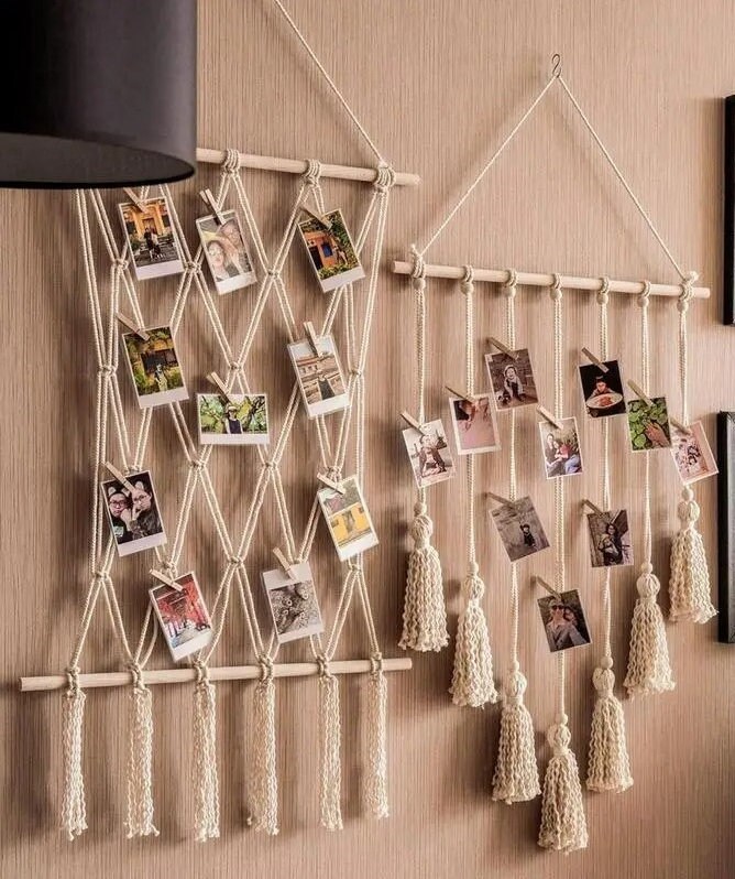 Macrame Wall Hanging Photo Display - Etsy