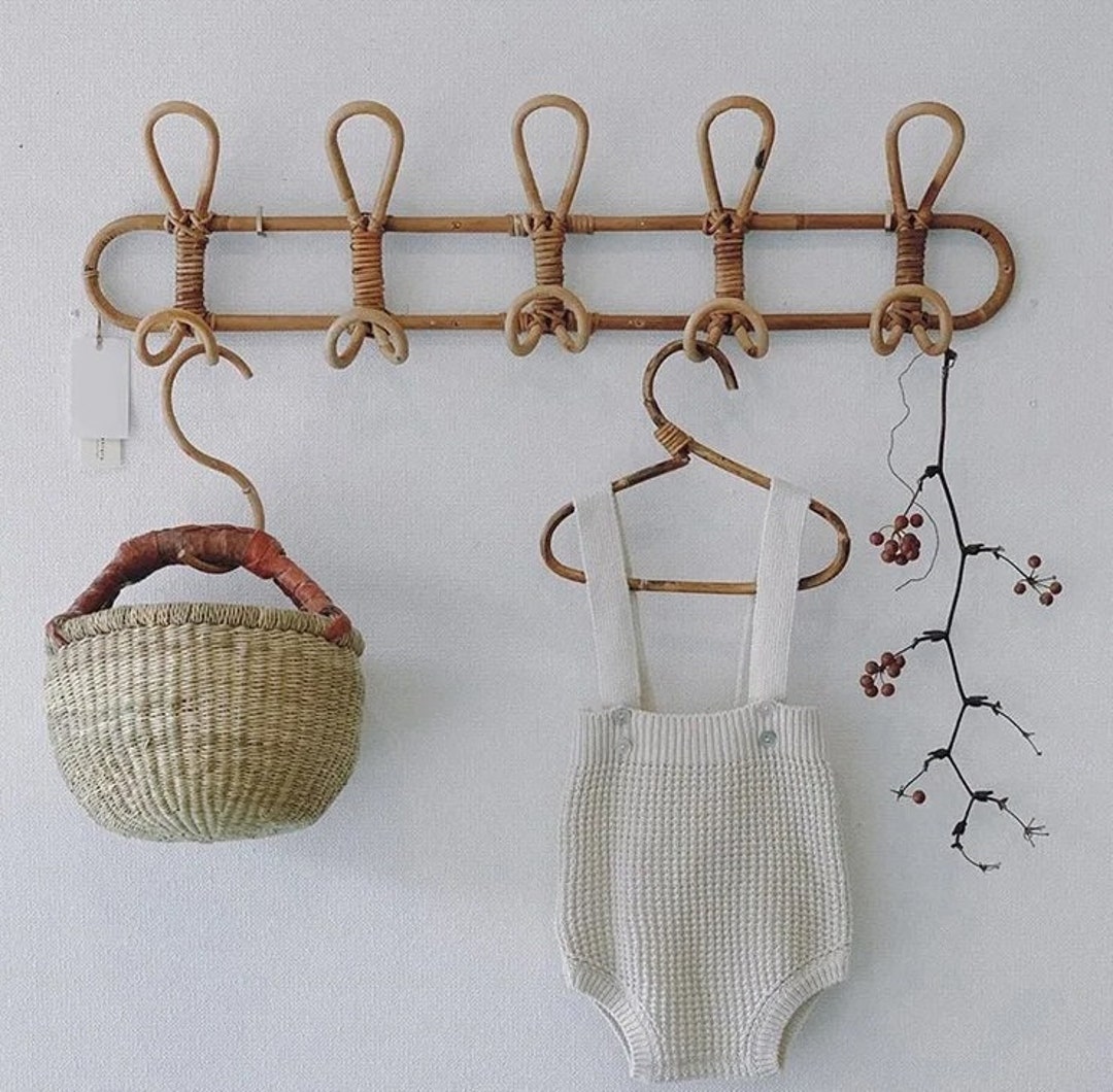 Rattan Wall Hooks, 3 or 5 Hook - Etsy