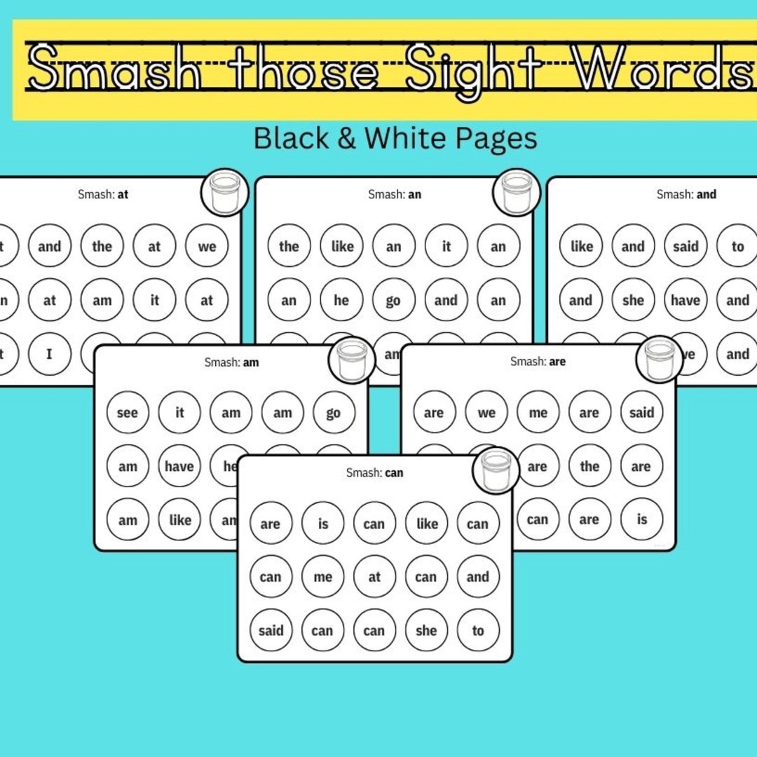 Smash Sight Words - Etsy