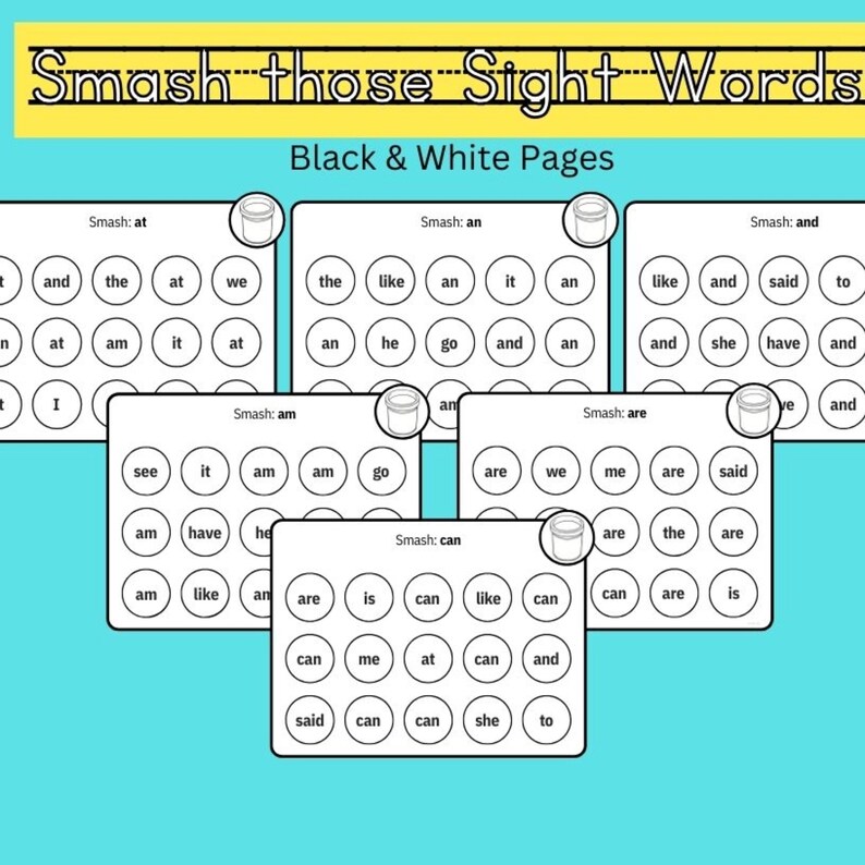 Smash Sight Words - Etsy