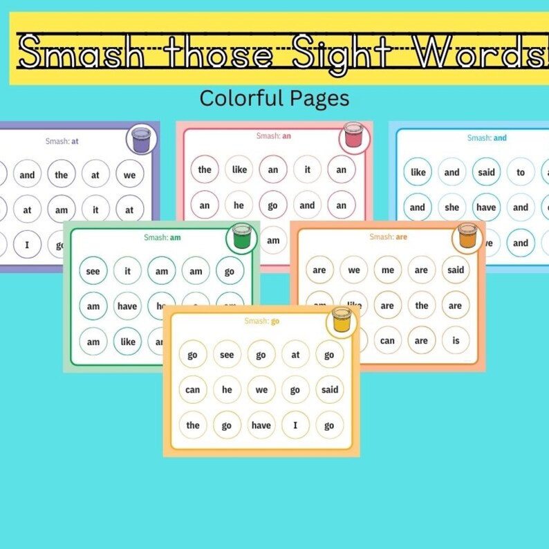 Smash Sight Words - Etsy