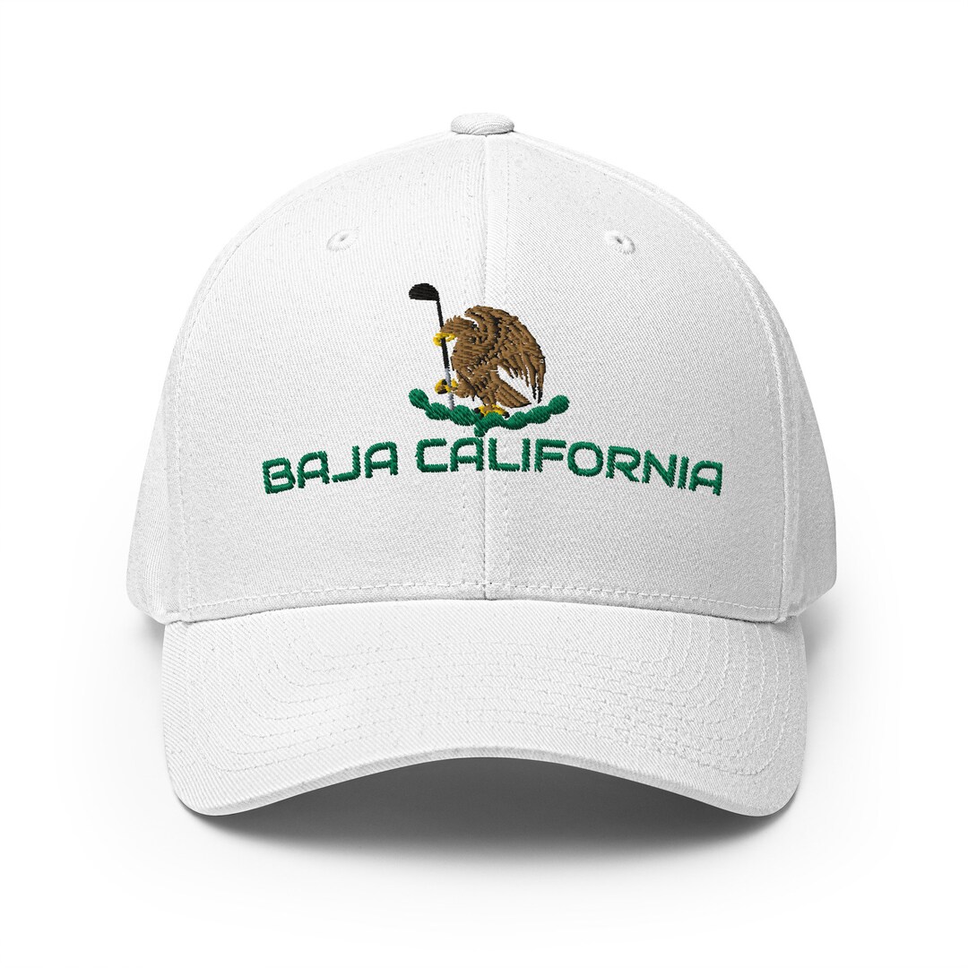 Baja California Golf Hat - Mexico Eagle [white] [flex Fit] Golf Hat for ...