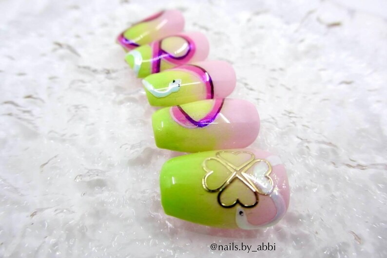 Demon Slayer Mitsuri Obanai Press-on Nail Set - Etsy