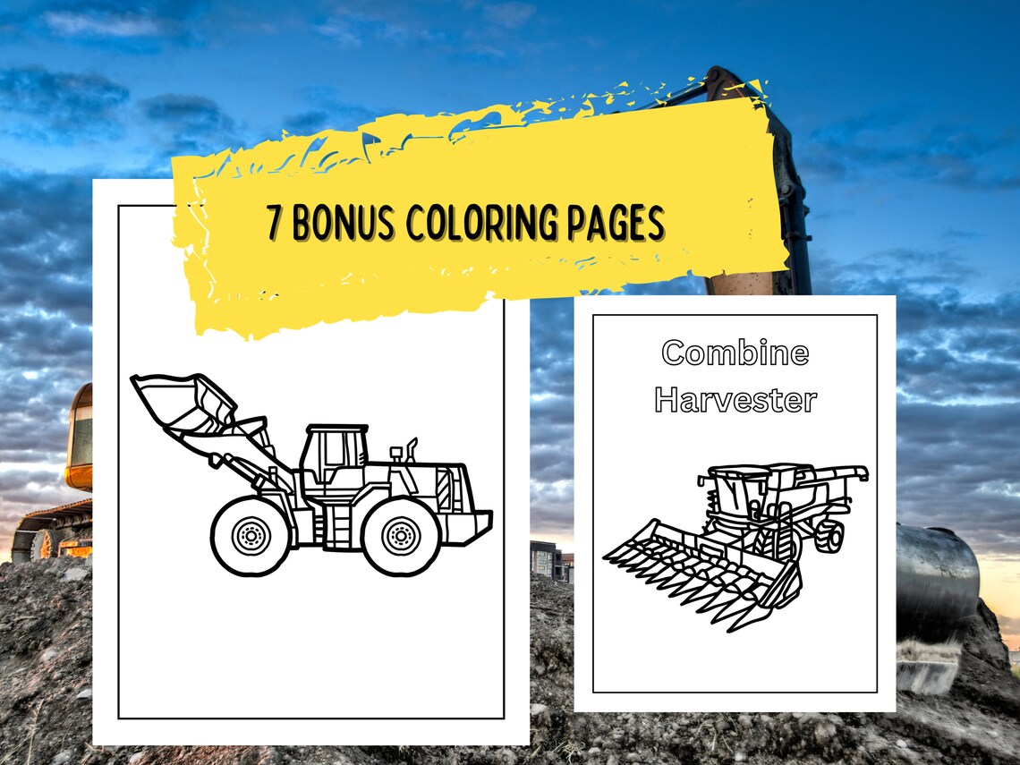 50 Construction Alphabet and Counting Coloring Book Toddler - Etsy