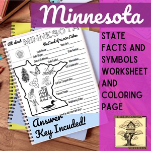 Minnesota 50 States Worksheet and Coloring Page | Homeschool and ...