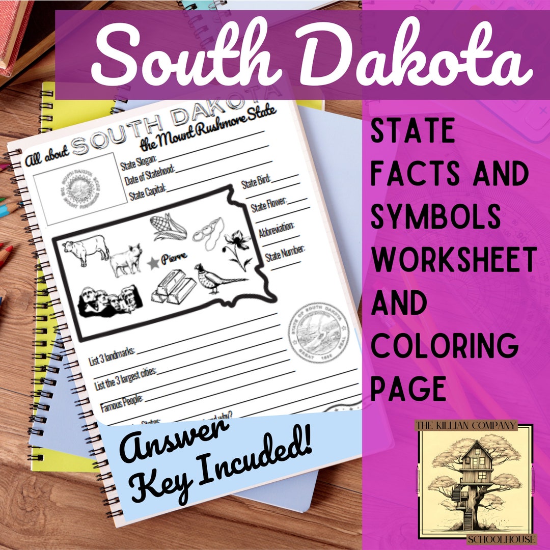 South Dakota 50 States Worksheet Coloring Page | Homeschool and ...