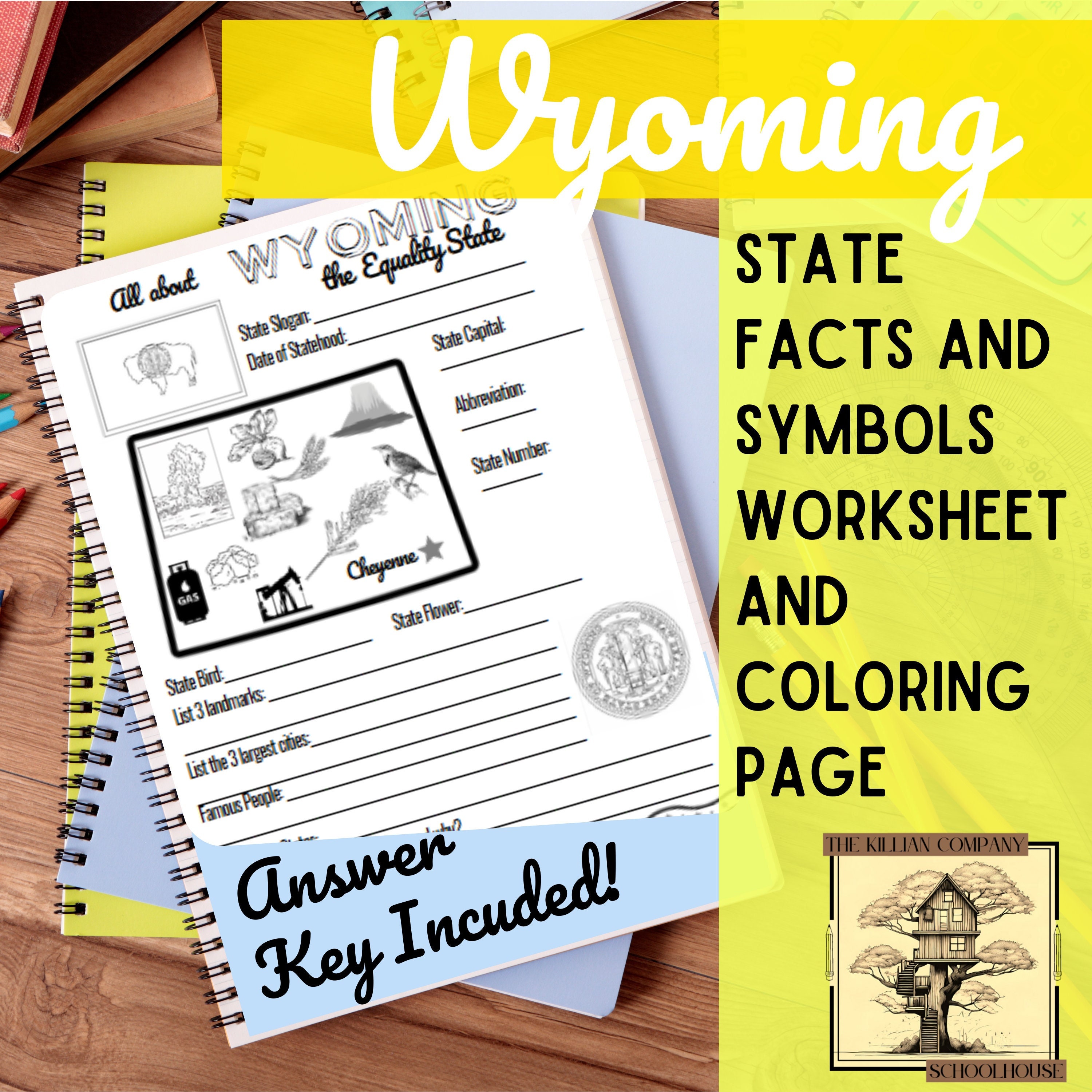 Wyoming 50 States Worksheet and Coloring Page | Homeschool and ...