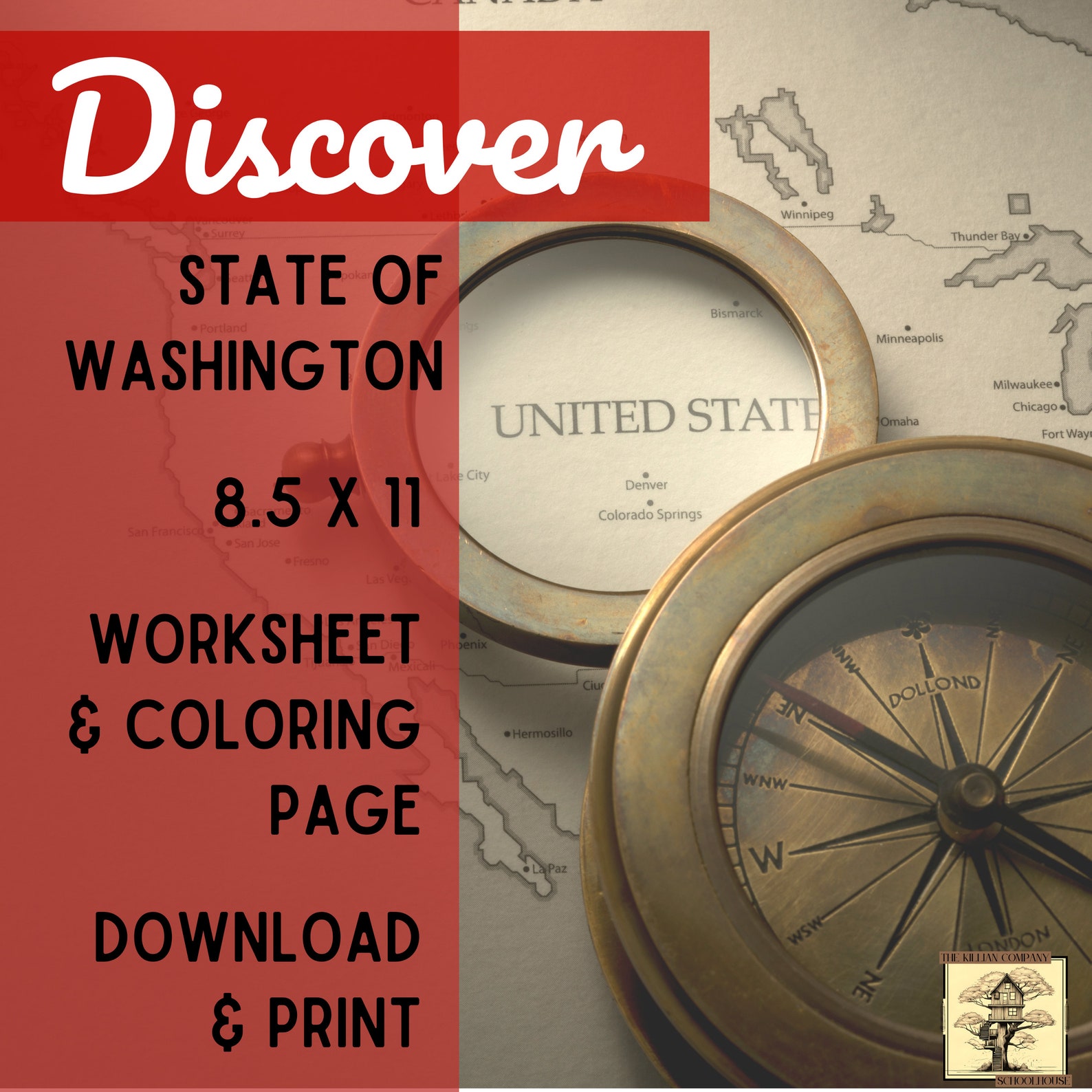 Washington 50 States Worksheet & Coloring Page | Homeschool Classroom ...
