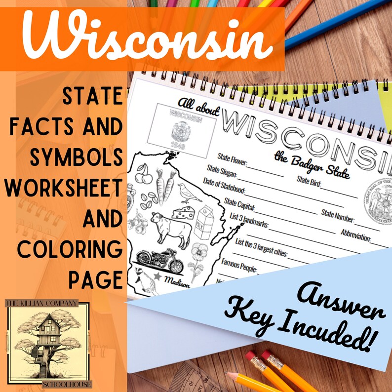Wisconsin 50 States Worksheet and Coloring Page Homeschool and ...