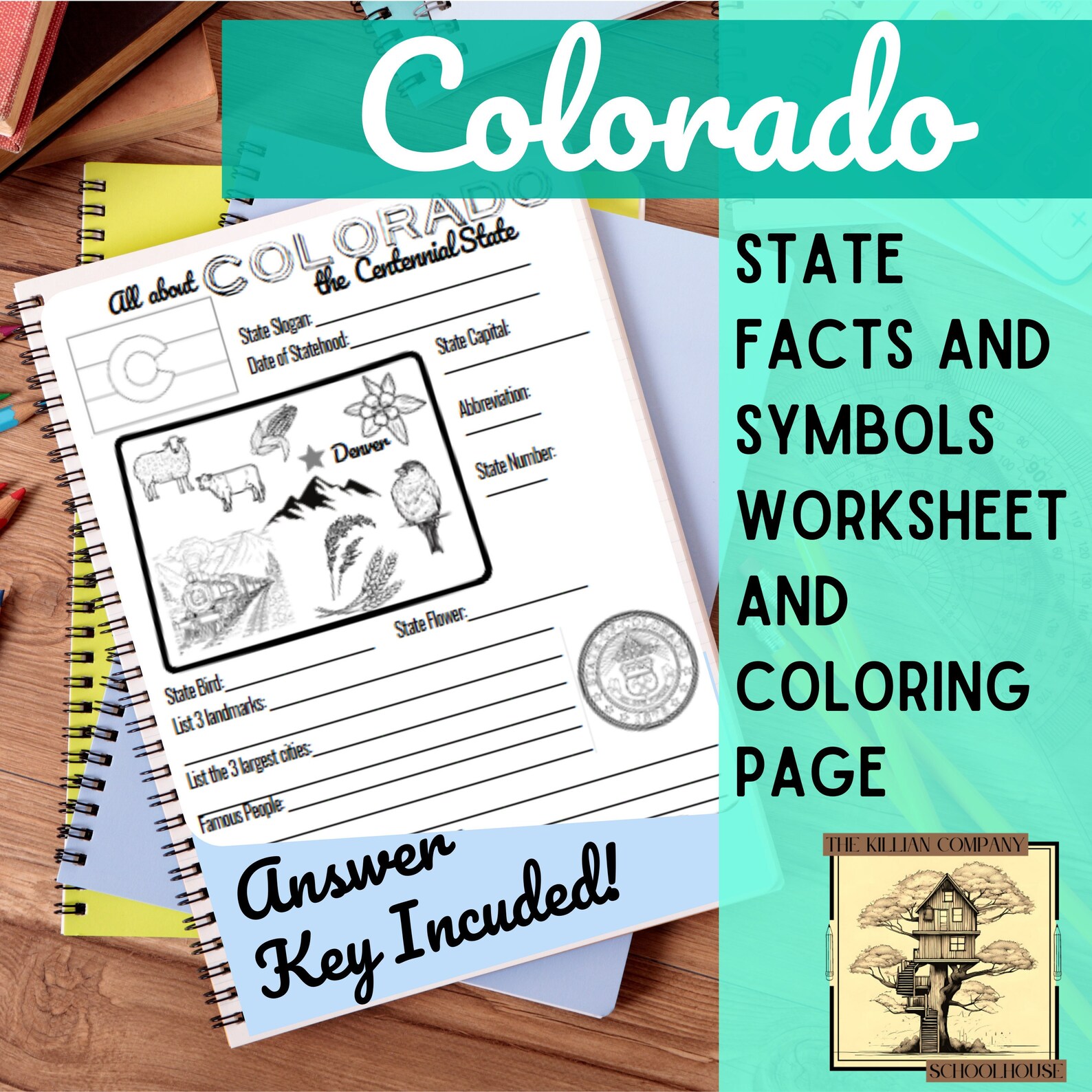 Colorado 50 States Worksheet and Coloring Page | Homeschool and ...