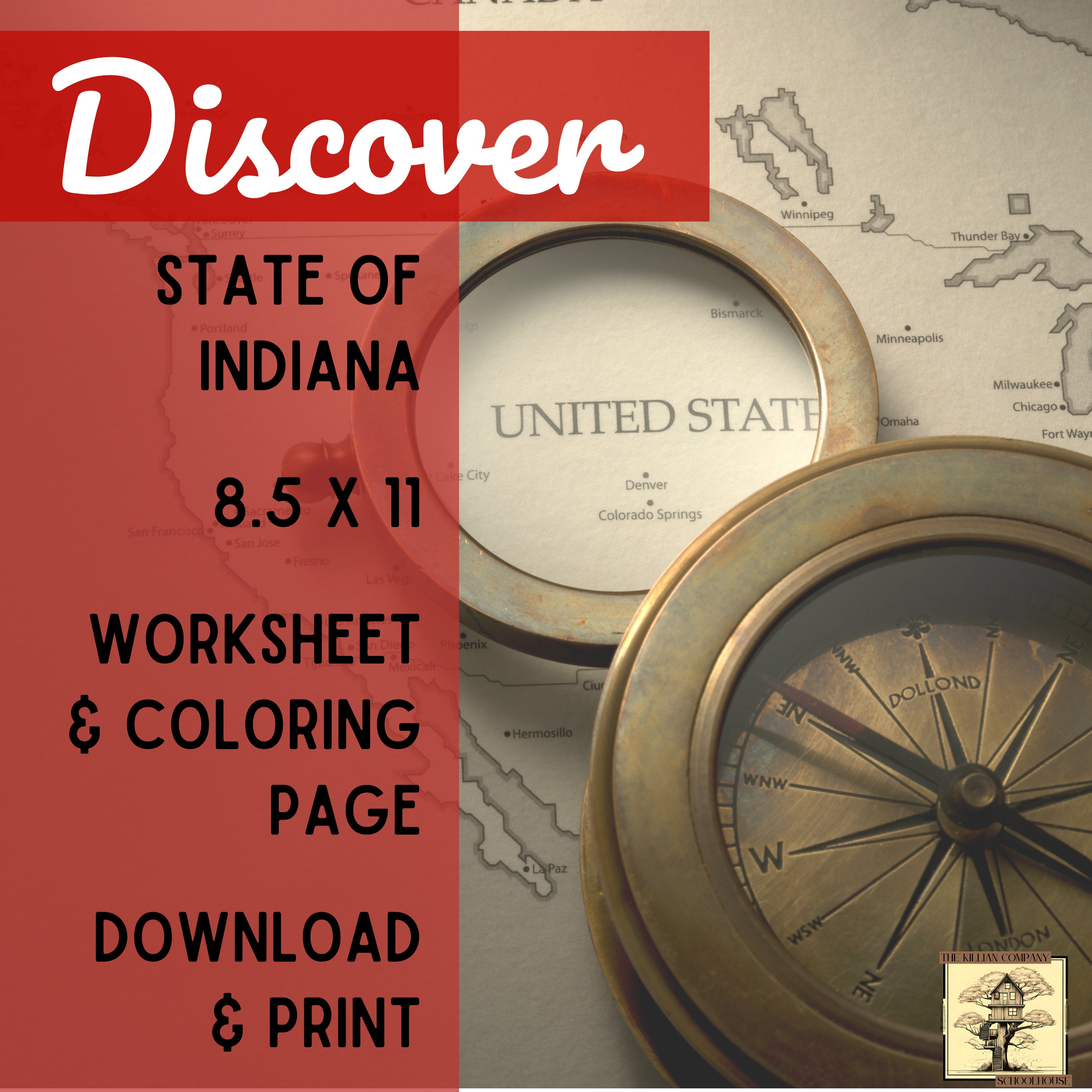 Indiana 50 States Worksheet and Coloring Page Homeschool and Classroom ...