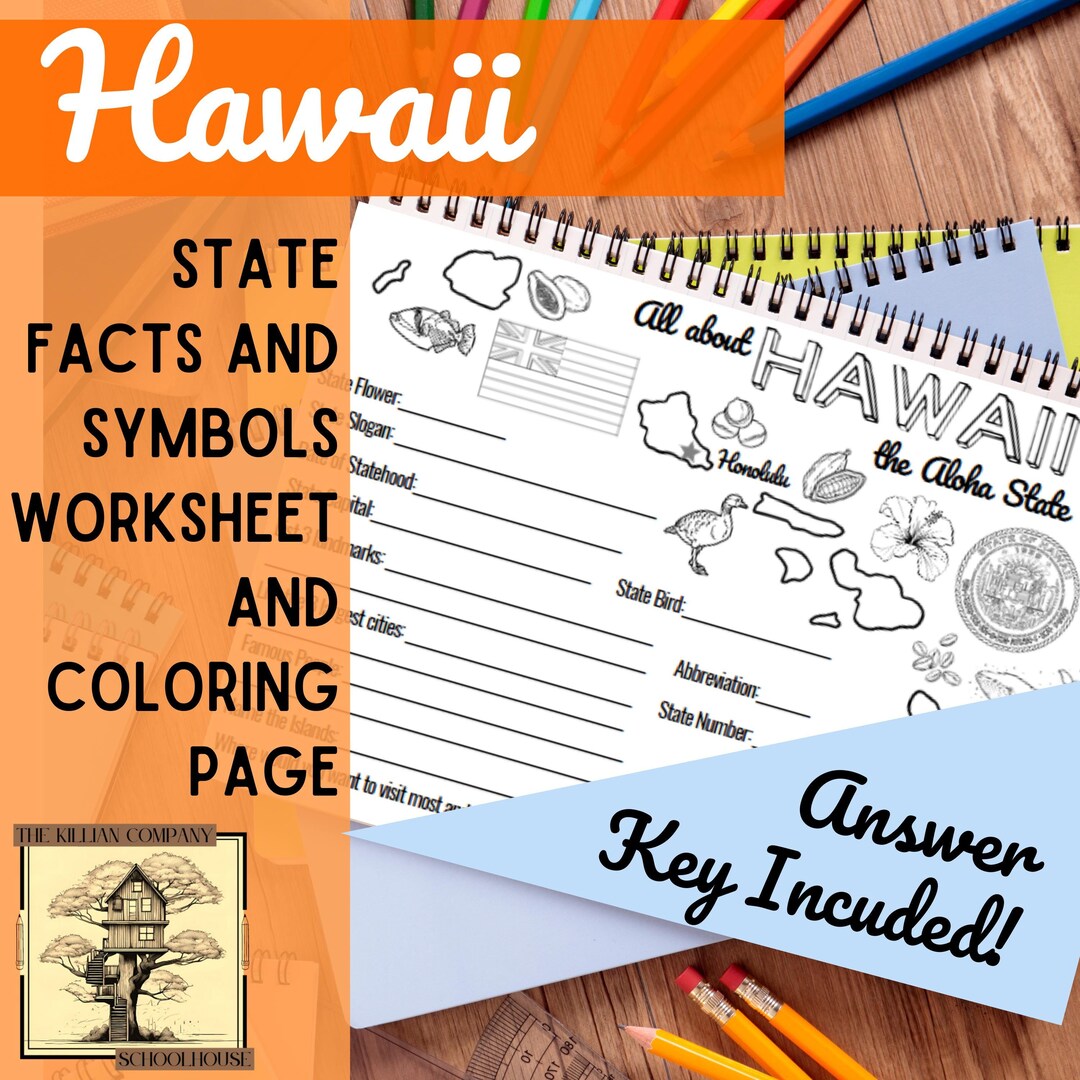 Hawaii 50 States Worksheet and Coloring Page | Homeschool & Classroom ...