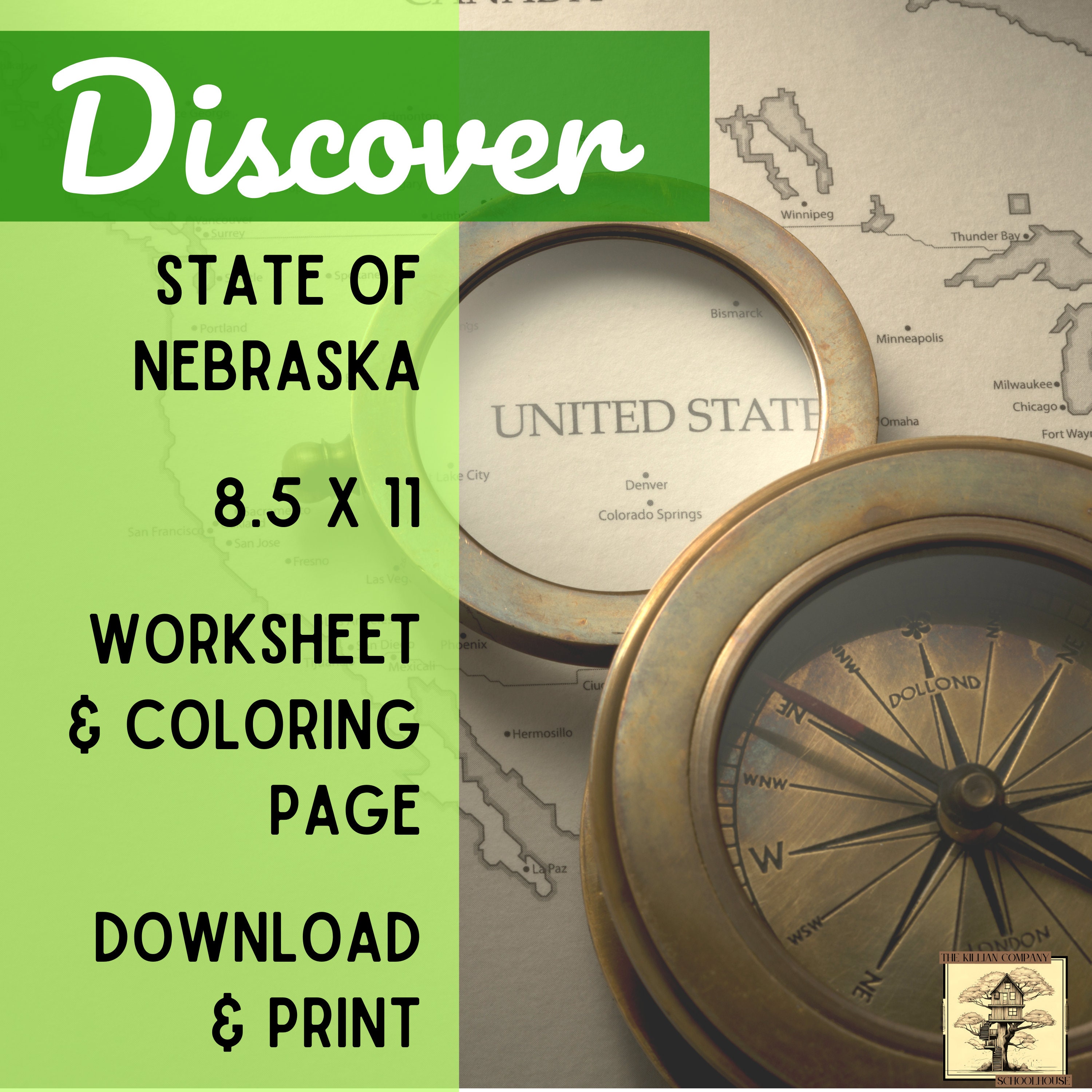 Nebraska State Worksheet & Coloring Page: Homeschool Resource (digital ...