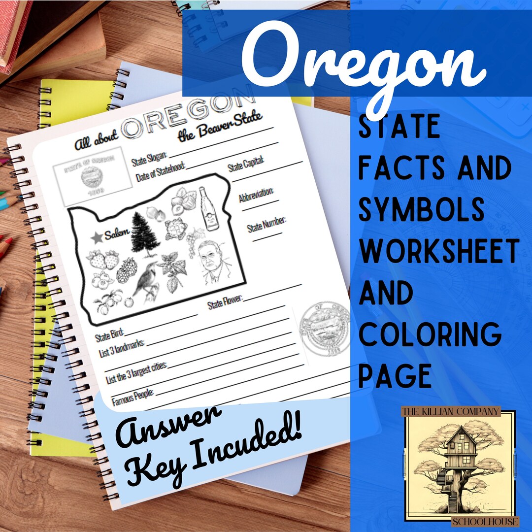Oregon 50 States Worksheet and Coloring Page Homeschool and Classroom ...