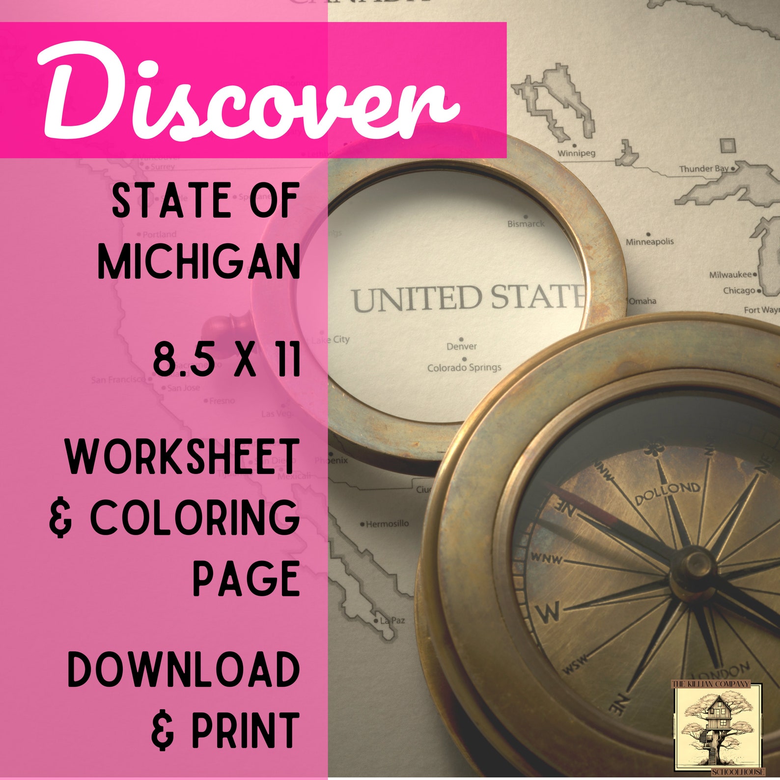 Michigan 50 States Worksheet and Coloring Page | Homeschool and ...