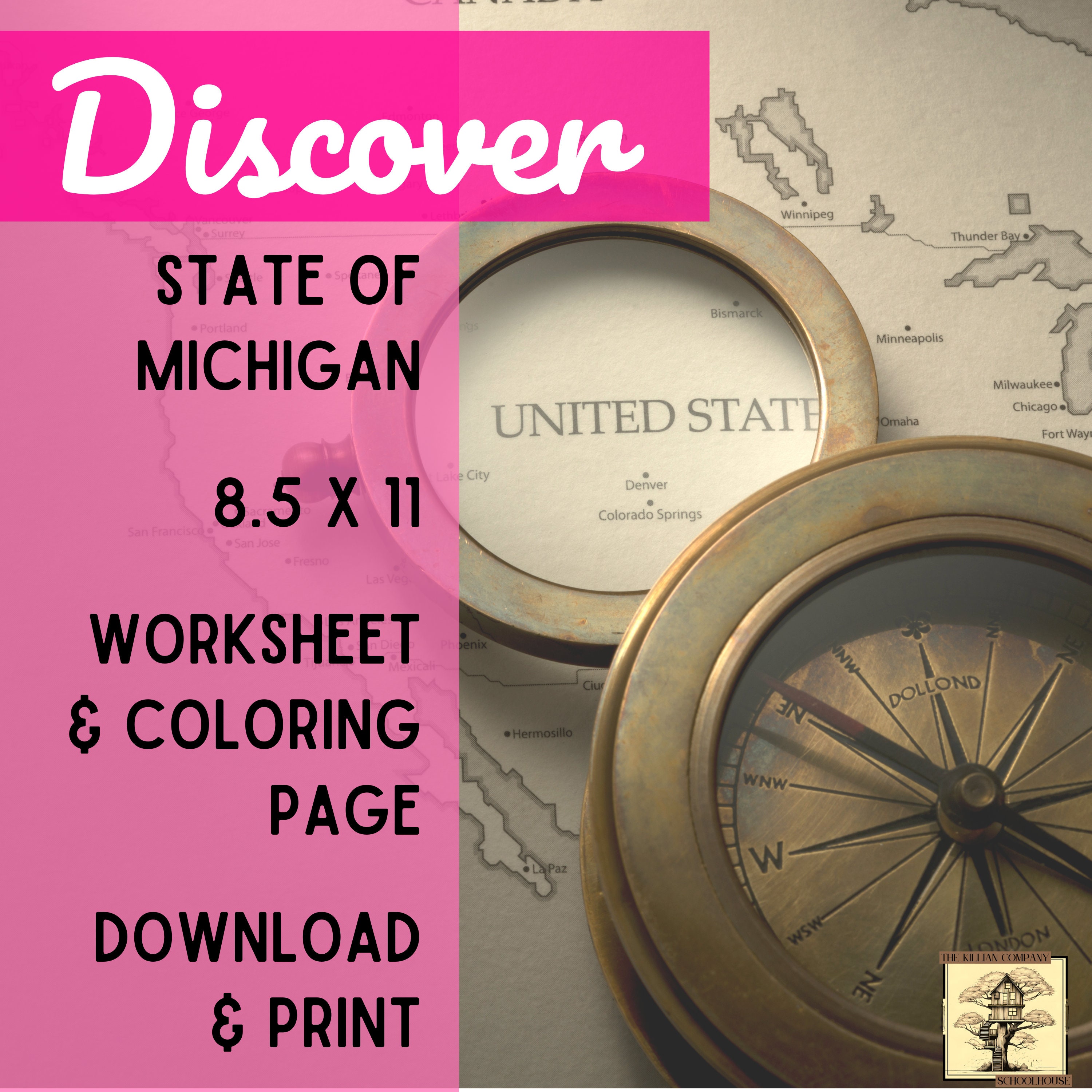 Michigan 50 States Worksheet and Coloring Page | Homeschool and ...