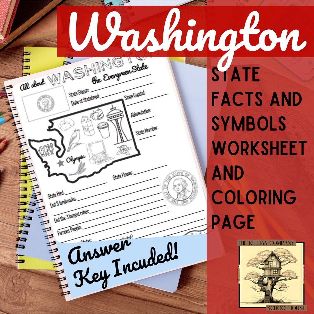 Washington 50 States Worksheet & Coloring Page | Homeschool Classroom ...