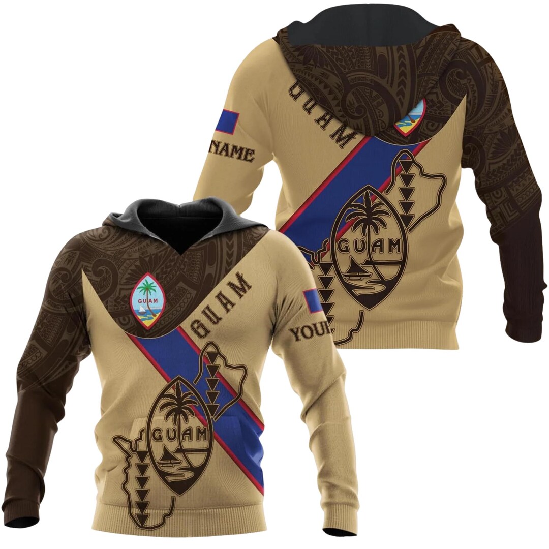 Guam Hoodie Personalized Name, Guam Flag Pullover Hoodie, Chamorro ...