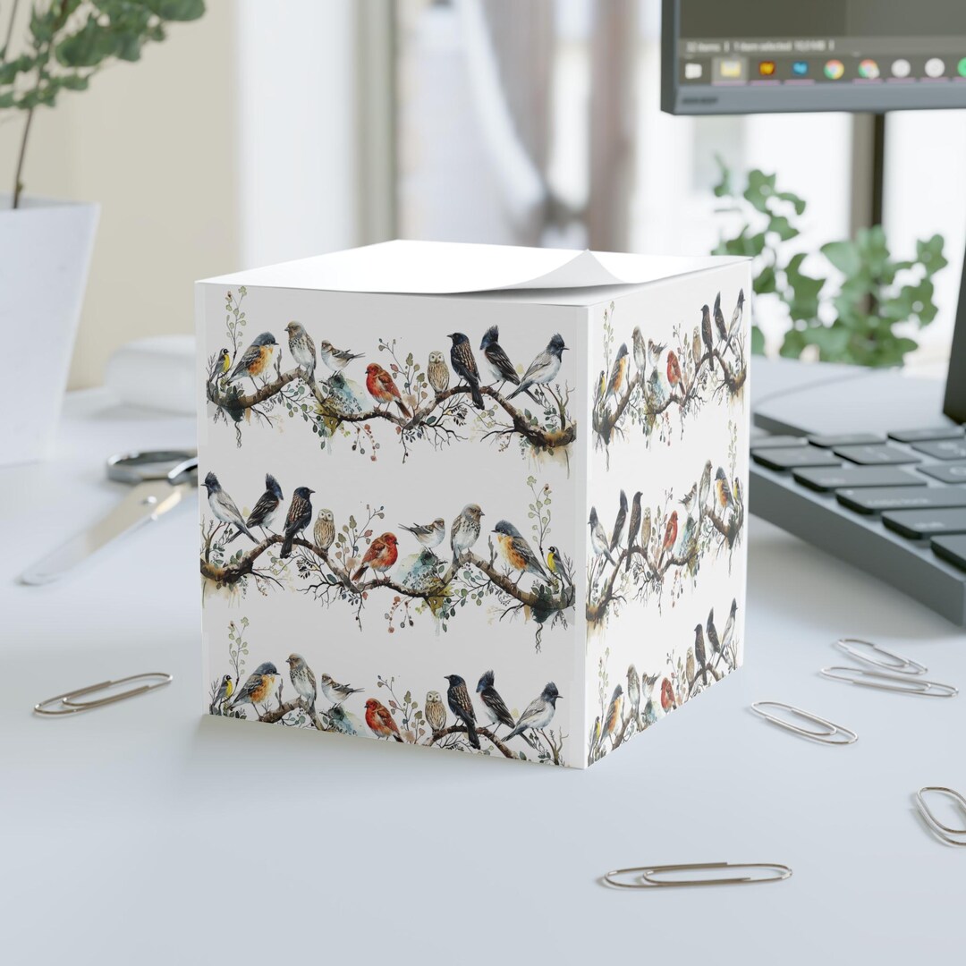 Irish Native Birds, Note Cube: Desk Organizer for Bird Lovers - Etsy