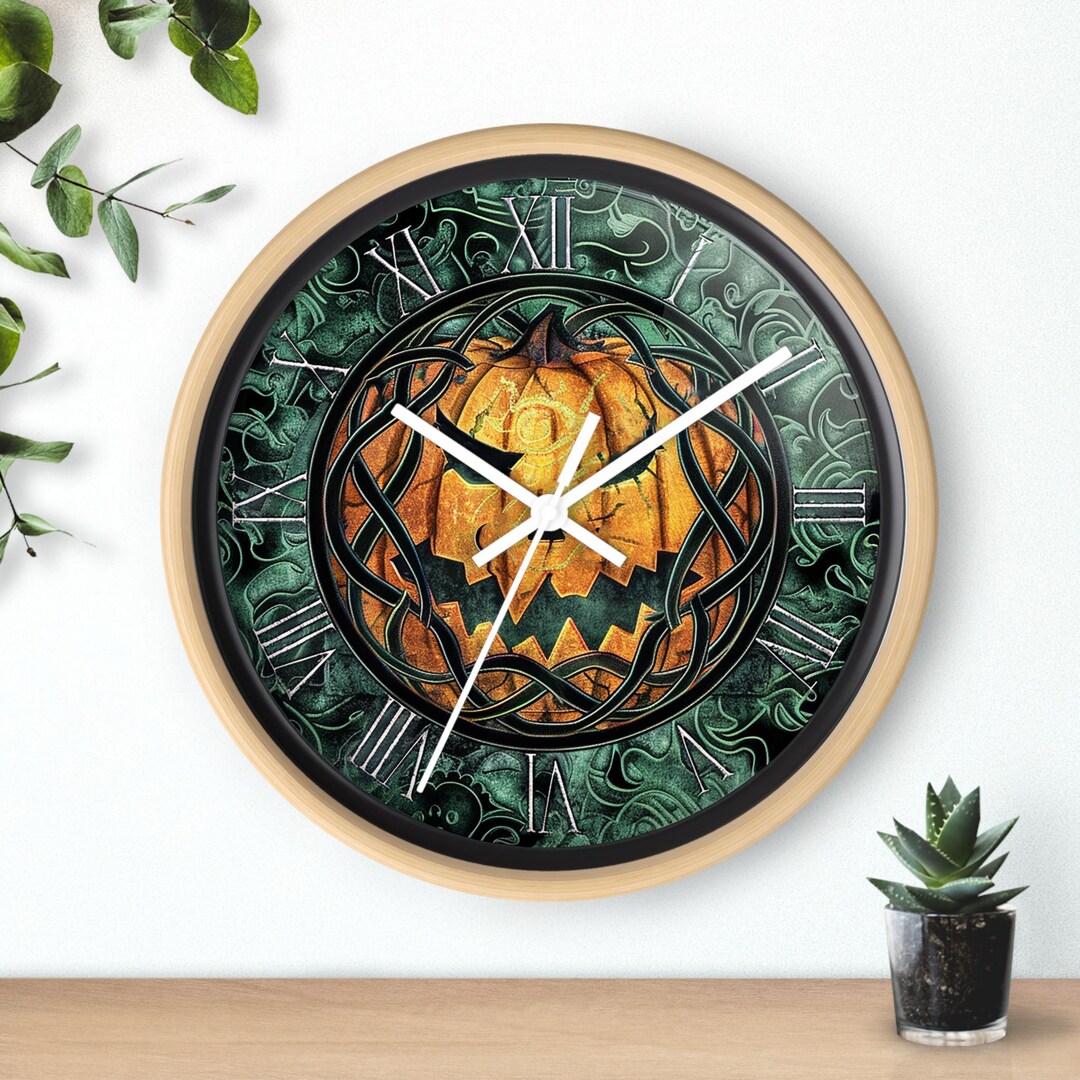 Irish Halloween Pumpkin Wall Clock: Spooky Celtic Autumn Decor - Etsy