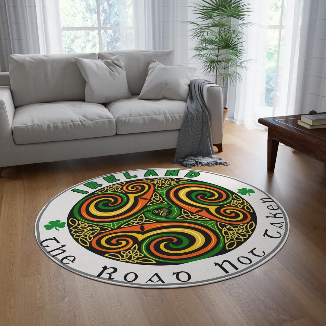 The Irish Celtic Knot Round Rug, Vibrant Home Decor, Festival ...