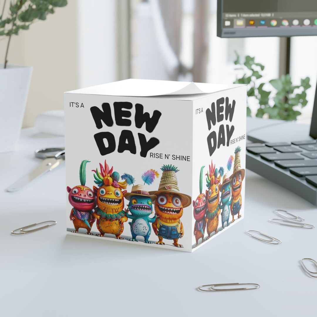 Fun Monster Desk Note Cube: Colorful Monster Design, Office Décor - Etsy