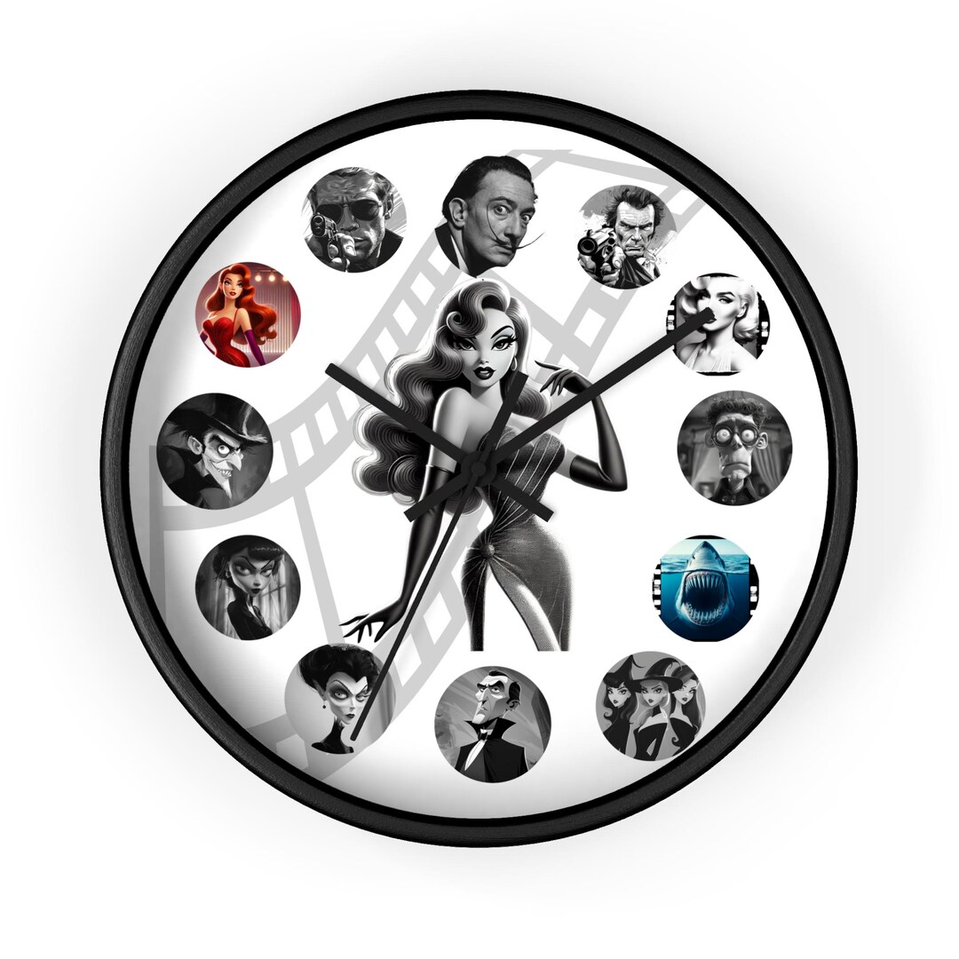 Vintage Hollywood Theme Wall Clock, Retro Home Decor, Film Buff Gift ...