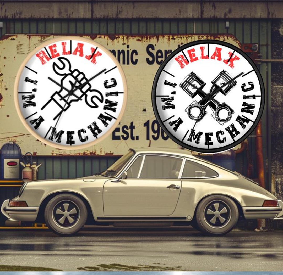 Mechanic Wall Clock, Unique Garage Décor, Car Enthusiast Gift, Humorous ...
