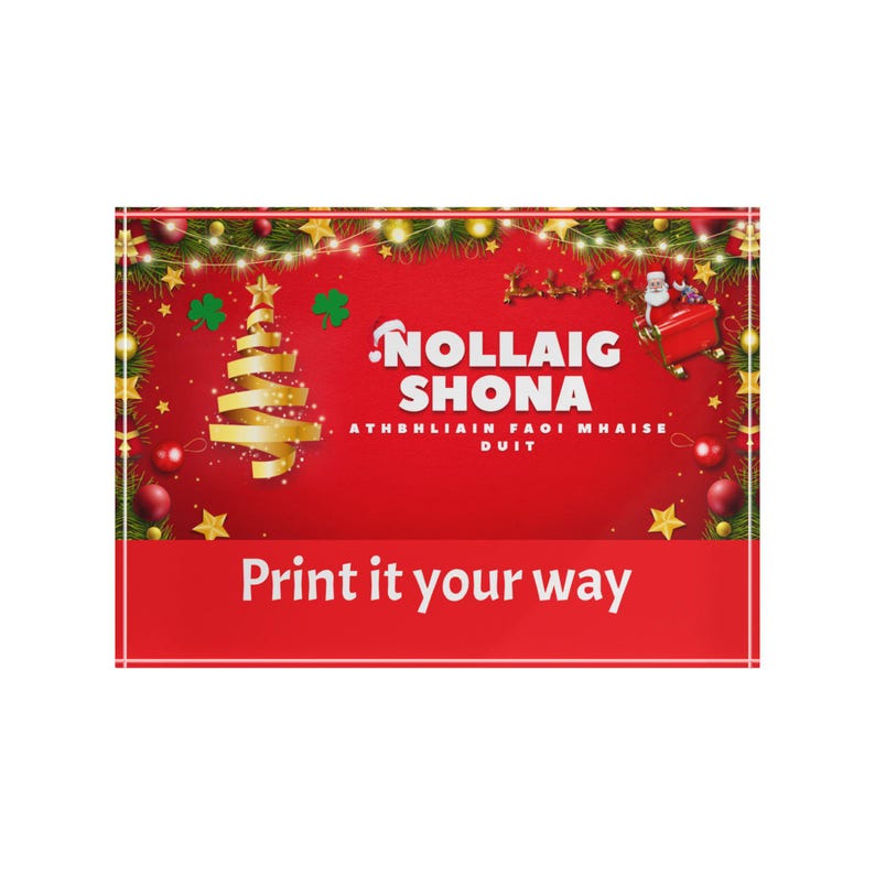 Nollaig Shona Photo Block | Christmas Holiday Photo Display - Etsy