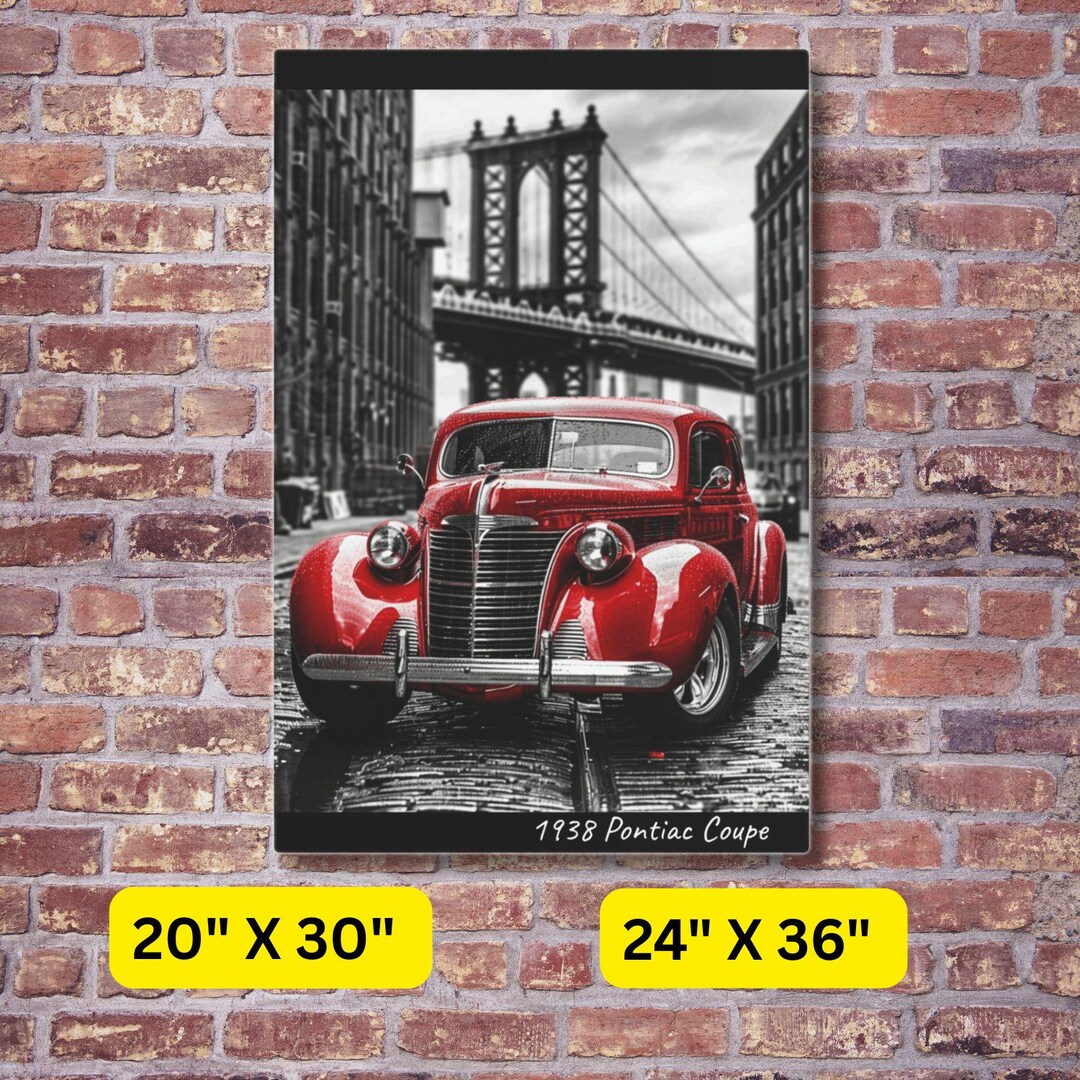 1938 Pontiac Coupe Metal Art Sign: Retro Automotive Wall Decor - Etsy