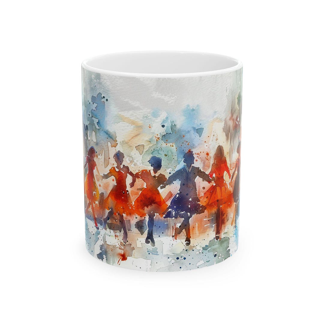 Irish Dancers Mug With Dance Scene - Colorful Watercolor, Unique Gift ...