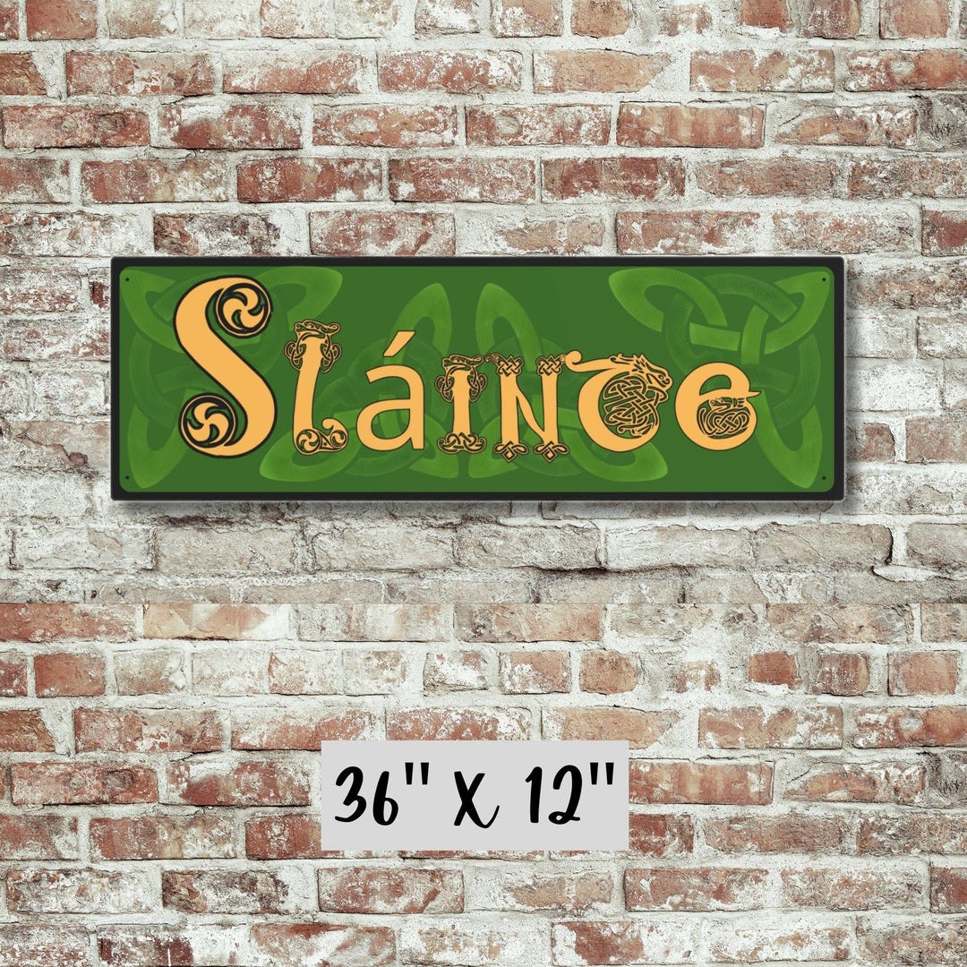 Metal Irish Pub Sign: Gaelic Sláinte Wall Art - Etsy