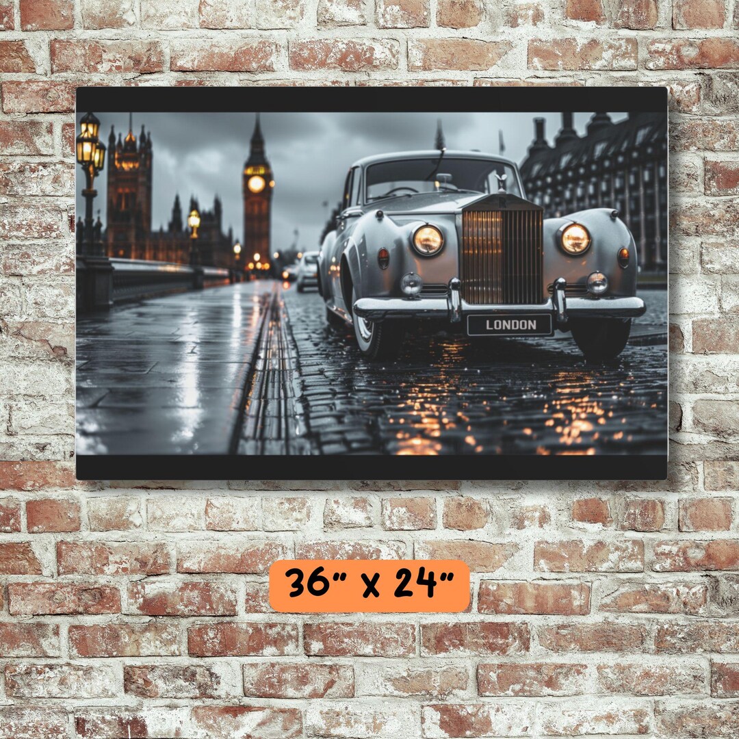 Vintage Rolls London Scene: Big Ben London Bridge Metal Wall Art Sign ...
