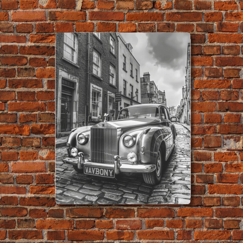 Ireland Dublin Cityscape Metal Sign: Vintage Silver Rolls Garage Art - Etsy