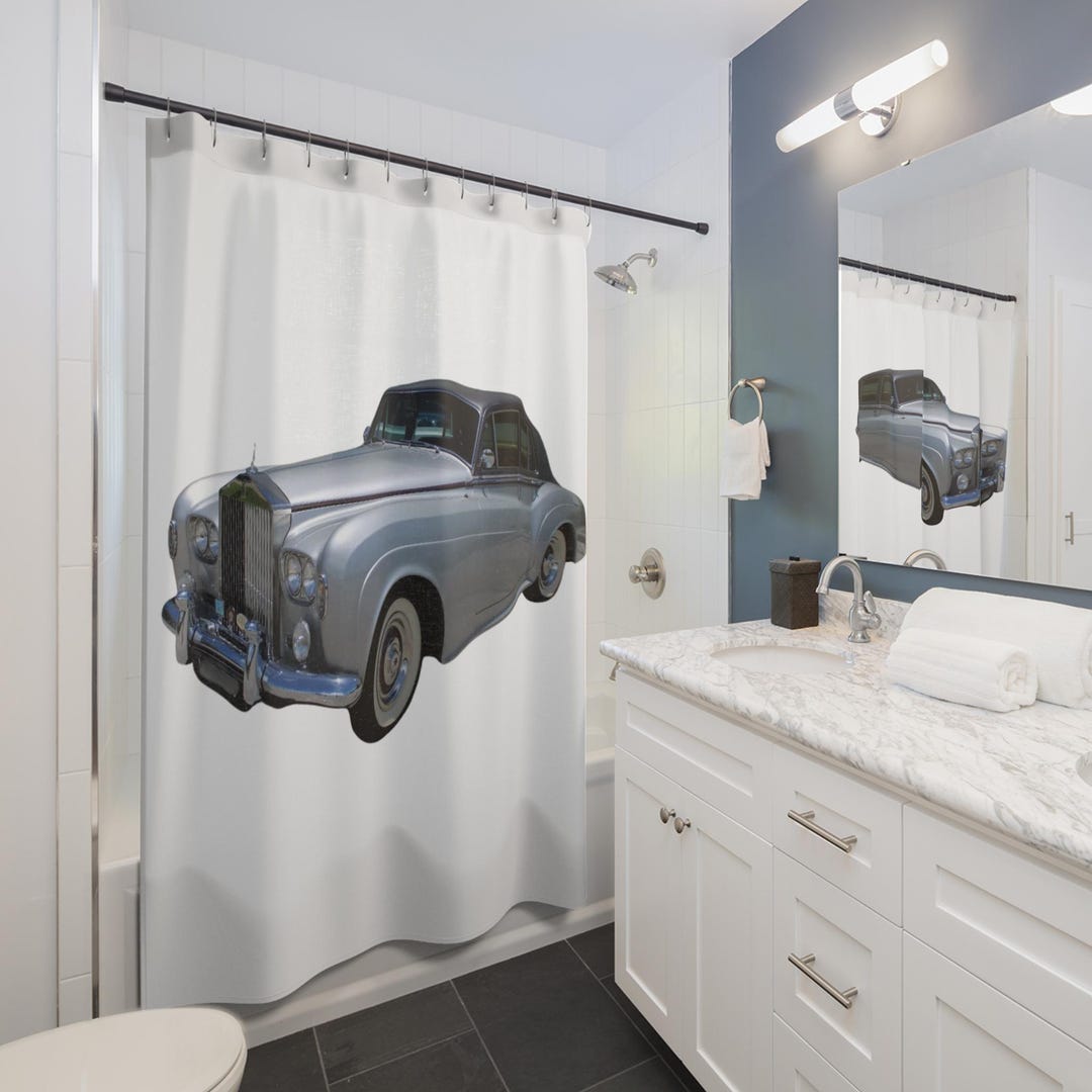 Vintage British Cars Shower Curtain: Silver Shadow Car Enthusiast ...