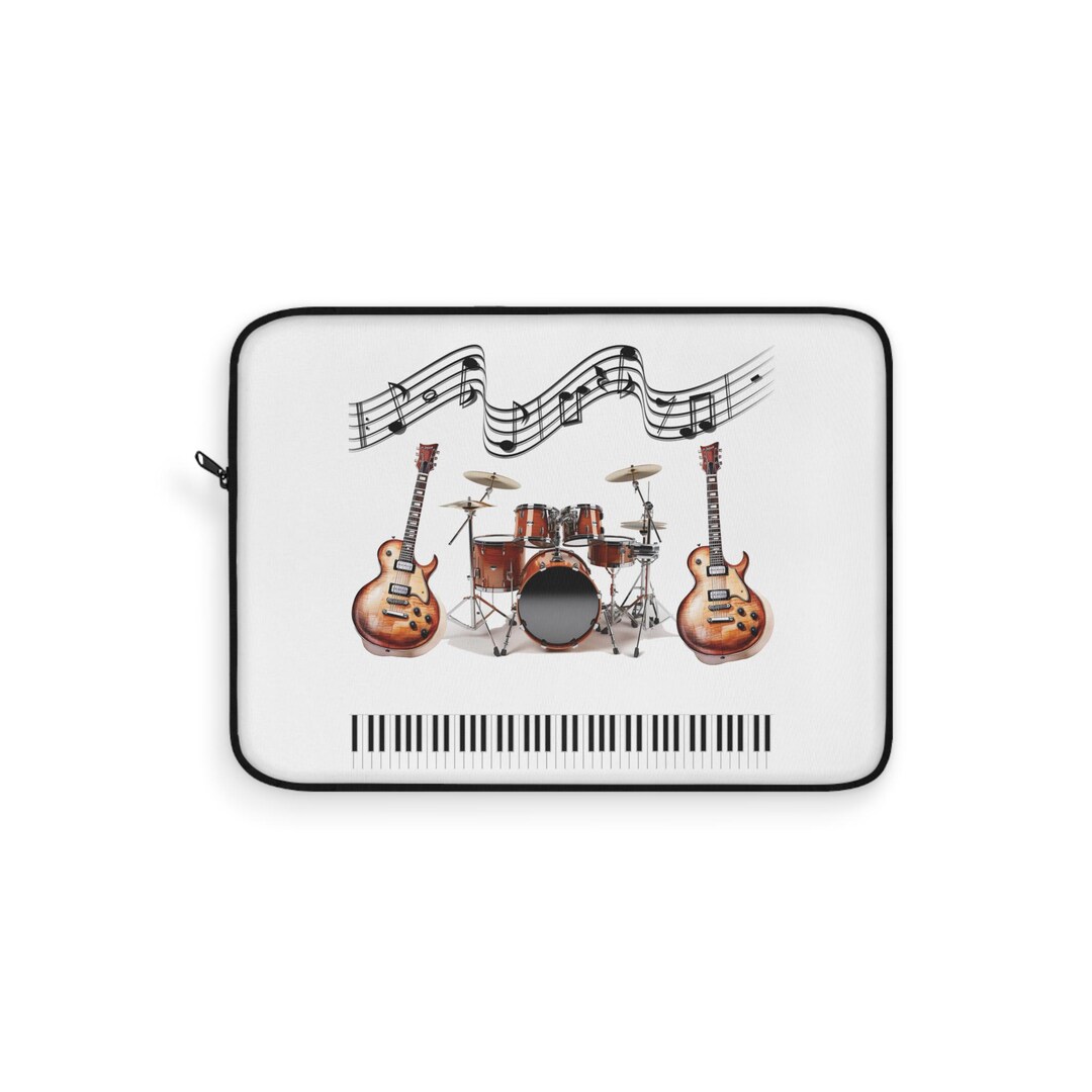 Musical Instrument Laptop Sleeve: Guitar, Drums, Piano Print - Etsy