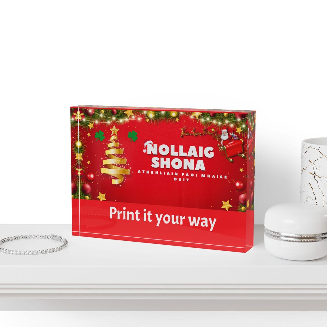 Nollaig Shona Photo Block | Christmas Holiday Photo Display - Etsy