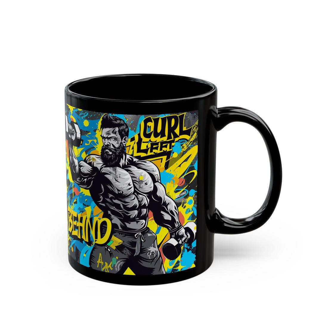 Muscle Motivation Mug - Black Weight Lifting Coffee Cup | Fitness Gift ...