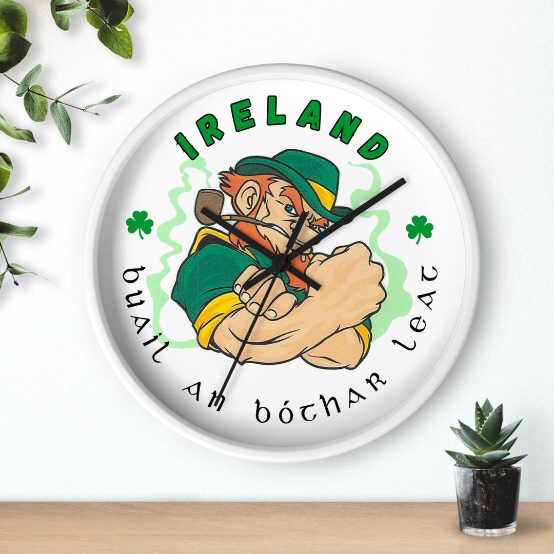 Irish Themed Wall Clock | St. Patricks Day Decor, Gaelic Wall Decor ...