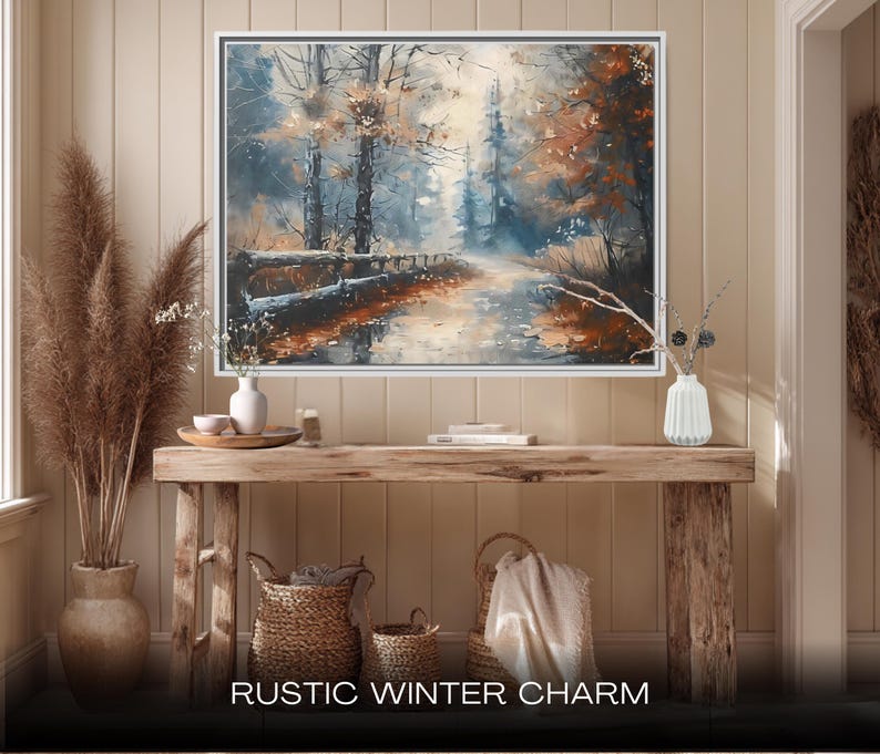 Winter Landscape Canvas Art: Snowy Forest Oil Painting Print - Etsy