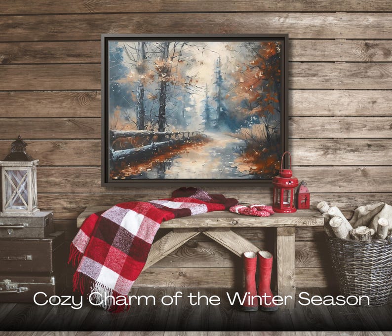 Winter Landscape Canvas Art: Snowy Forest Oil Painting Print - Etsy