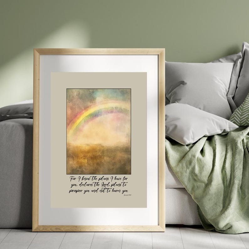 Bible Verse Art Set | Faith-based Decor | Watercolor Bible Print ...