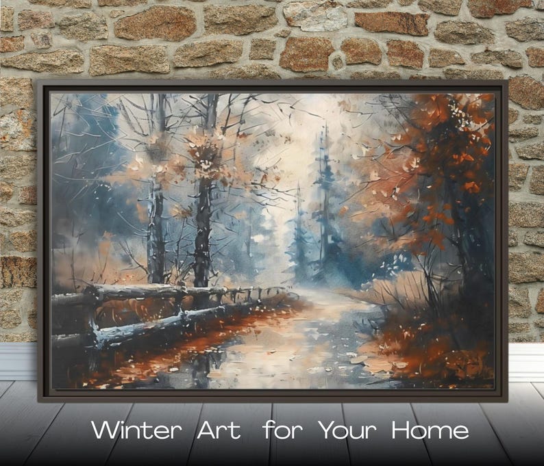 Winter Landscape Canvas Art: Snowy Forest Oil Painting Print - Etsy