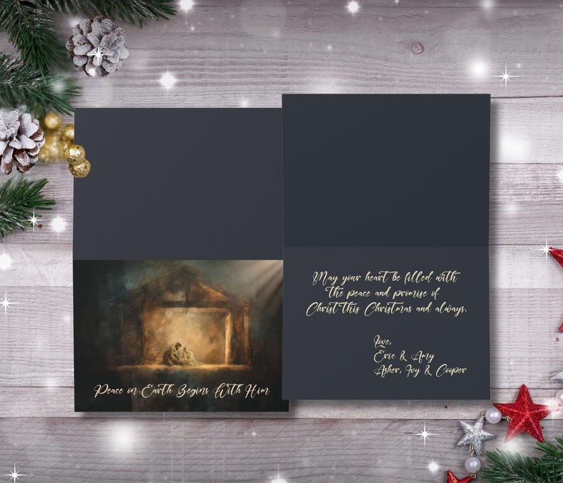 Personalized Nativity Christmas Card Set | Faith-based Holiday Cards ...