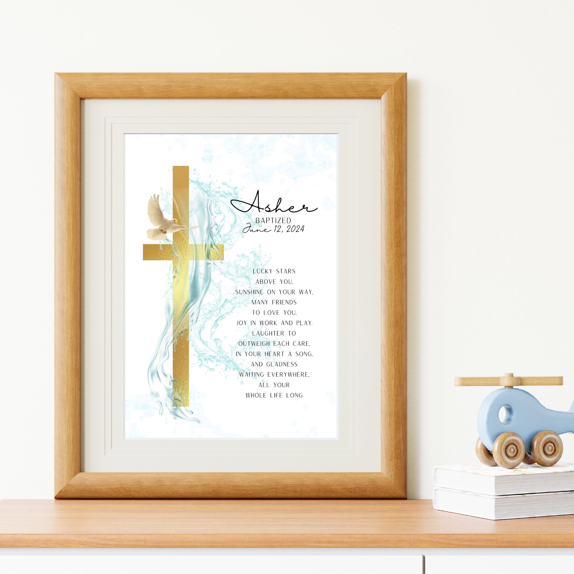 Boy Baptism Dedication Gift, Personalized PRINTABLE, Baby Boy Gift ...